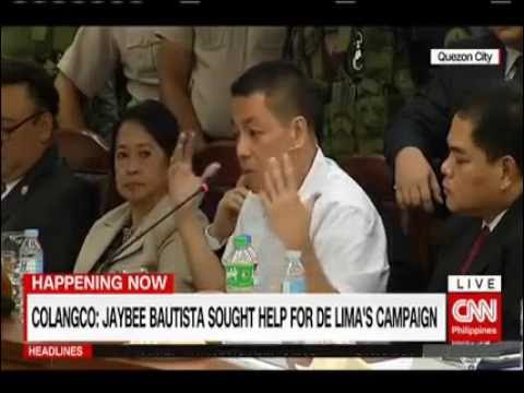 HERBERT COLANGCO TESTIFIES AGAINST DE LIMA IN HOUSE CONGRESS HEARING ON ...