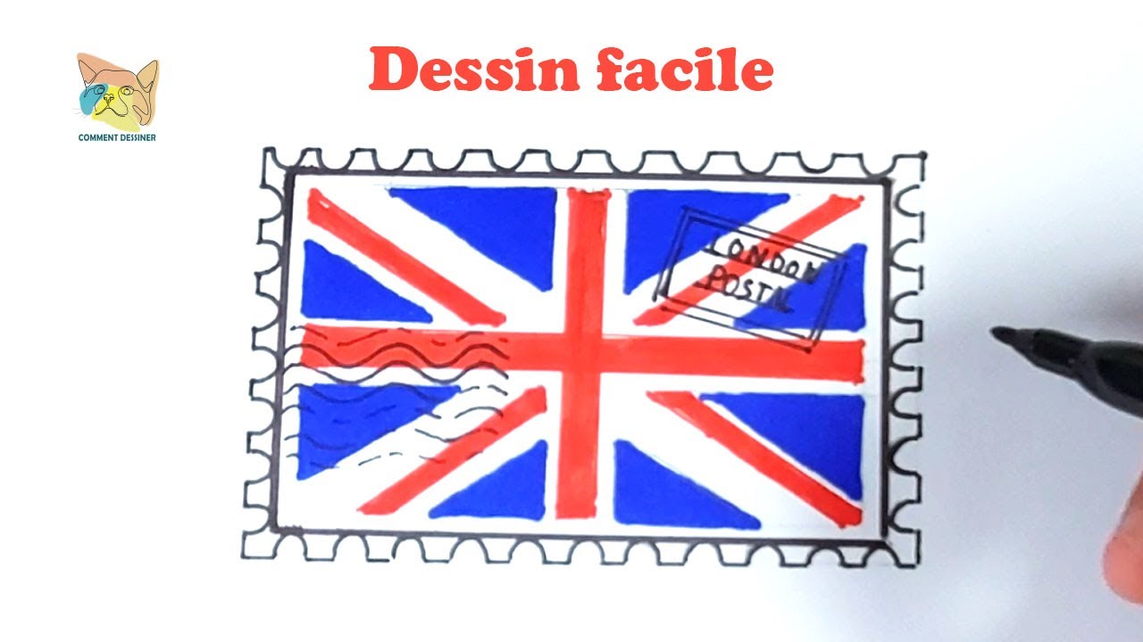 Comment dessiner un timbre anglais - YouTube