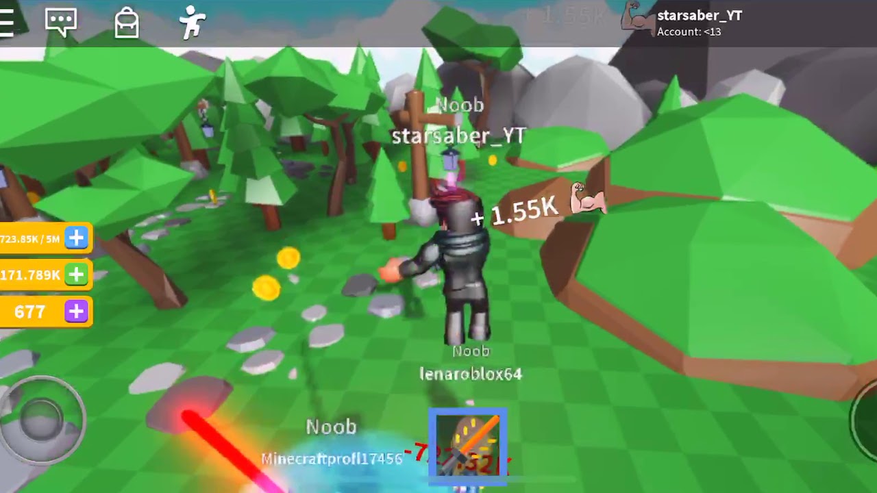 Defeating boss in Saber simulator! - YouTube