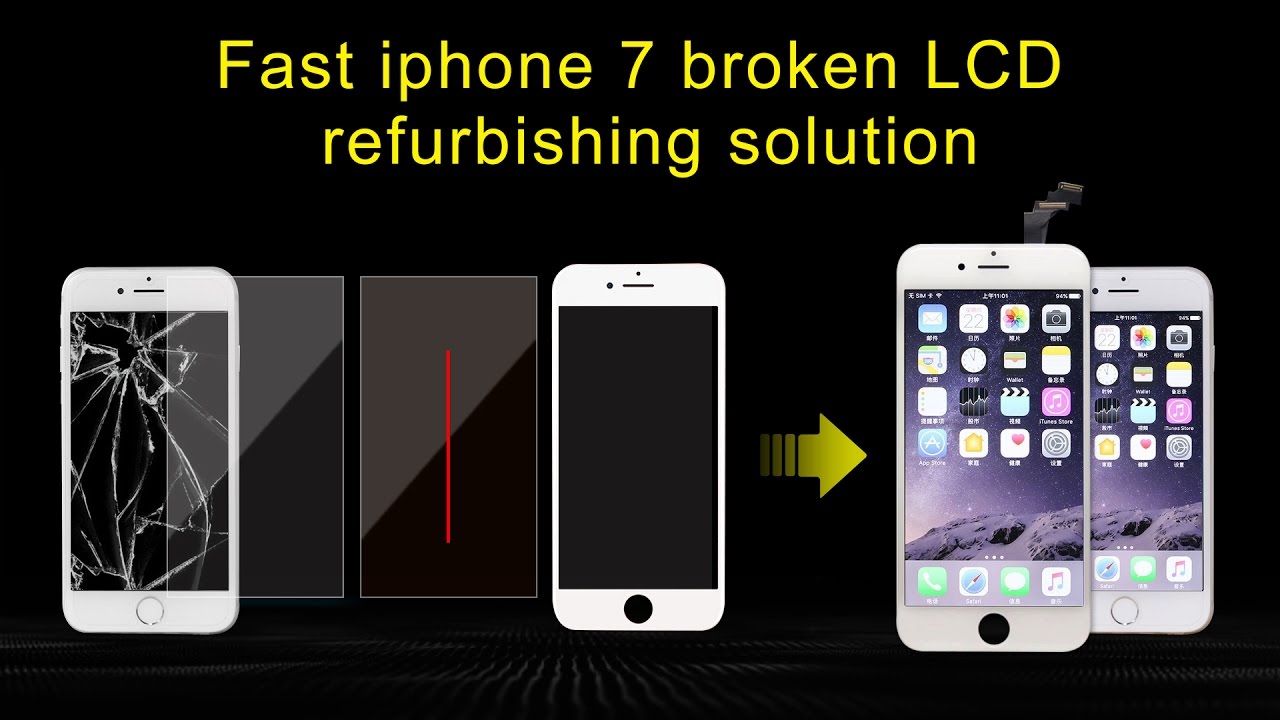 OCAmaster iphone 6s,7 broken LCD screens glass replacement by OCA ...