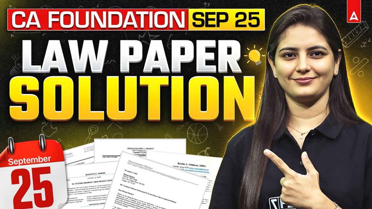 CA Foundation Business Law Sep 25 Paper Solution | CA Foundation Law ...