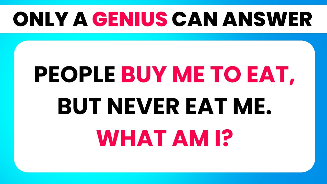 ONLY A GENIUS CAN ANSWER THESE 30 TRICKY RIDDLES | Riddles Quiz - YouTube
