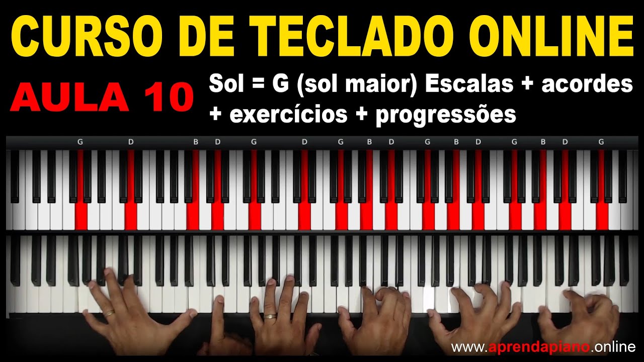 AULA 10 - Sol = G (sol maior) - ESCALA + ACORDES + PROGRESSÕES - CURSO ...
