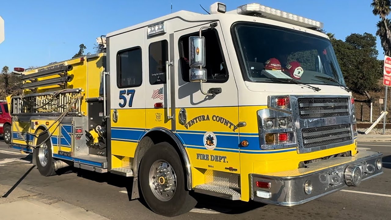 Ventura County Fire Department Engine 57 ( E57 ) Responding to the Mountain Fire! - YouTube