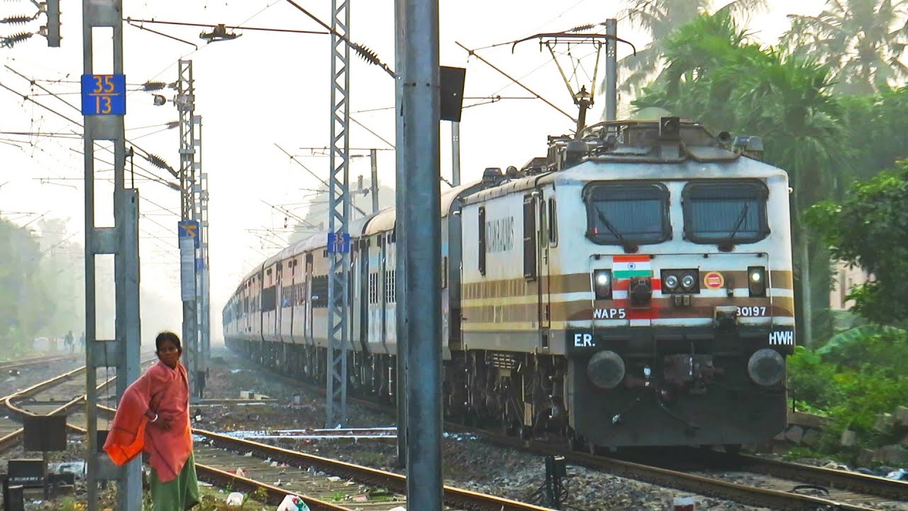 Lhb Train Meets Icf Train.13011 Malda intercity Express Meets 13016 ...