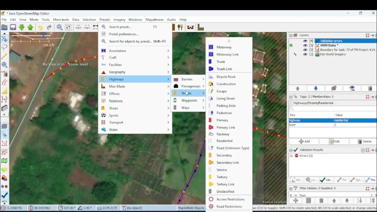 Mapping bridges, Culverts and Roads Intersections in JOSM - YouTube
