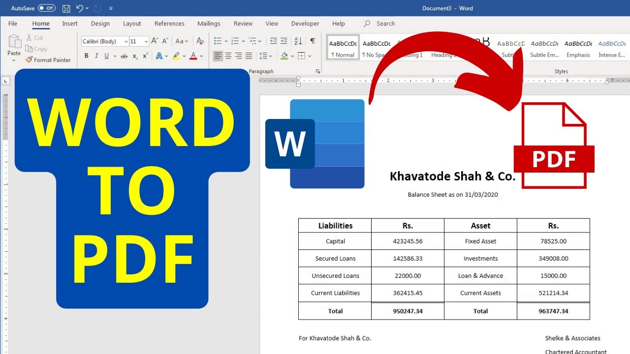How To Make A Balance Sheet In Word And Convert Word File Into PDF How To Make A Balance Sheet In Word And Convert Word File Into PDF
