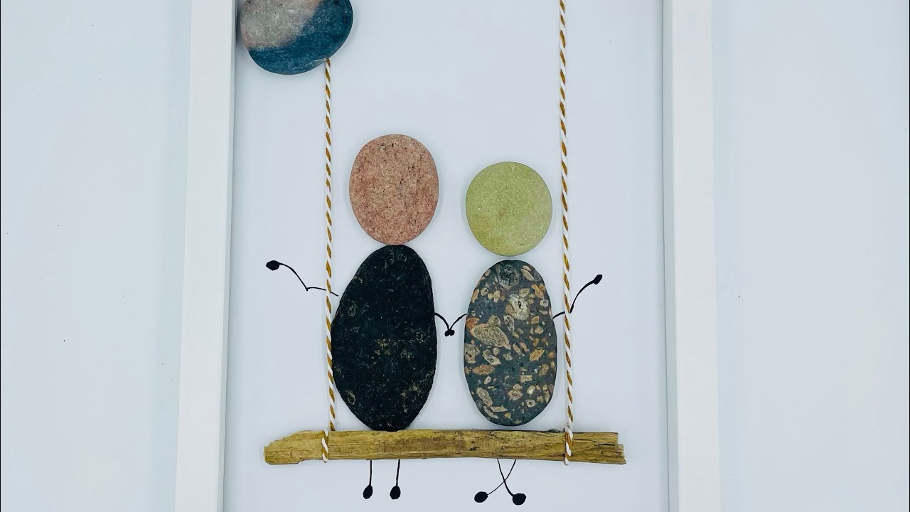 DIY einfaches und schnelles Steinbild, Geschenke selber basteln ...