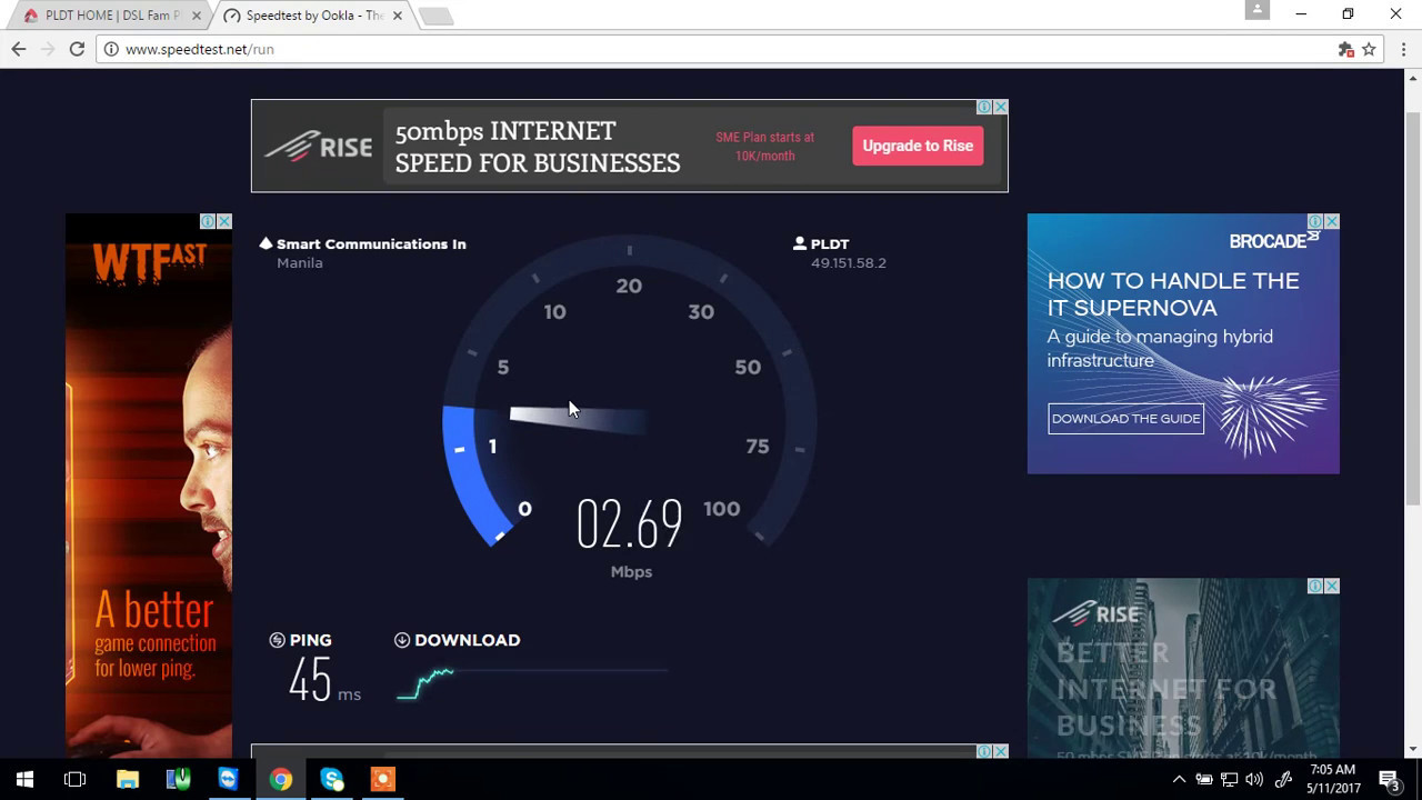 PLDT Speed Test 2017 - YouTube