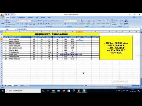 MARKSHEET & CHART Diagram in MS EXCEL - YouTube