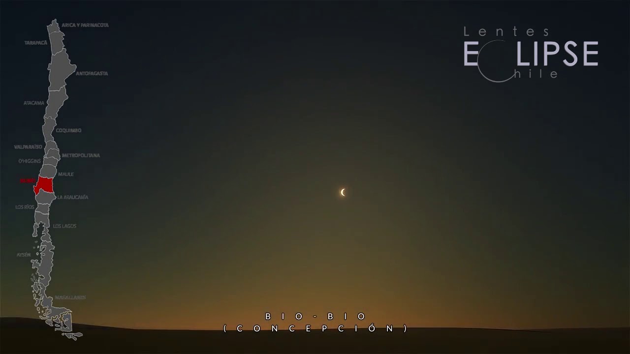 Así se verá el eclipse en cada región de Chile - YouTube