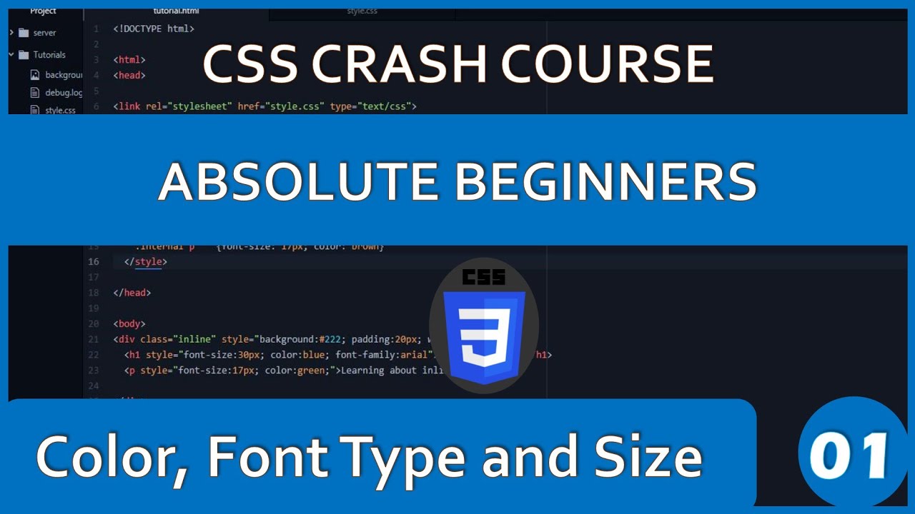 CSS Tutorial For Absolute Beginners || Dealing with Color, Font Type ...
