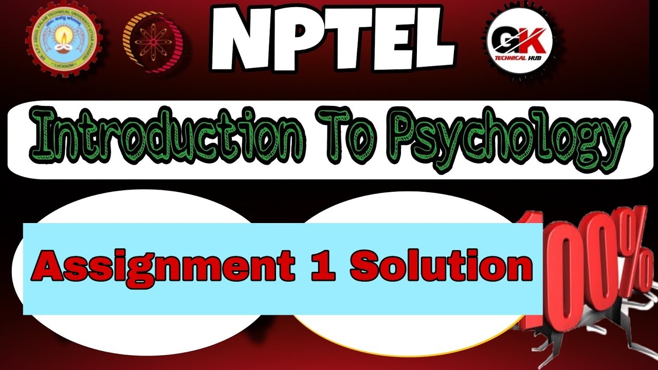 NPTEL Introduction to Psychology Assignment 1 Solution #week1 - YouTube