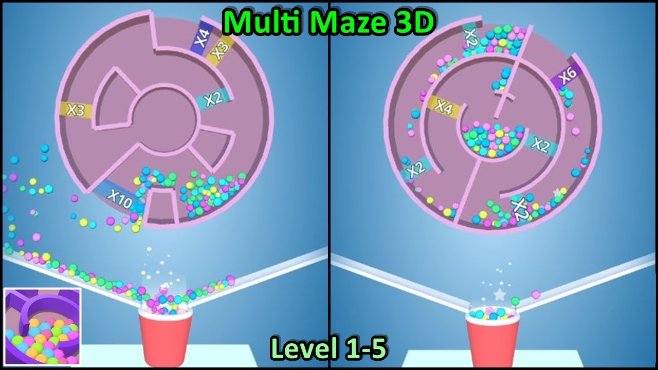 MULTI MAZE 3D (Gameplay) - LEVEL 1-5 Walkthrough - YouTube