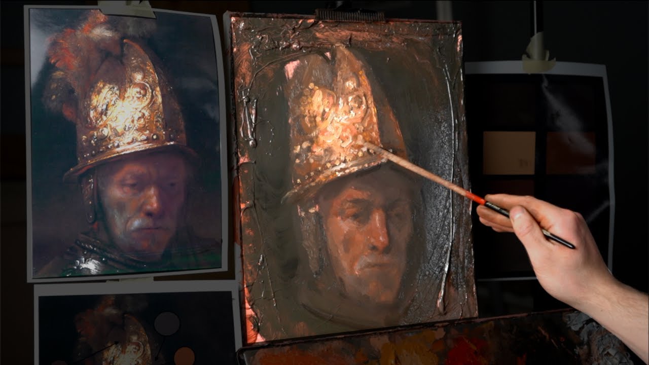 How to Paint Gold | Rembrandt Oil Painting Copy - YouTube