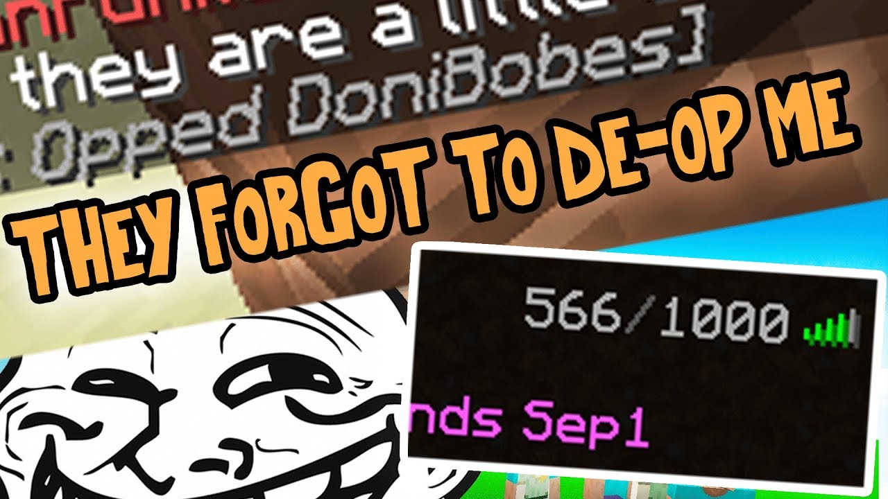 HUGE MINECRAFT SERVER FORGOT TO DE-OP ME! (Minecraft Trolling) - YouTube