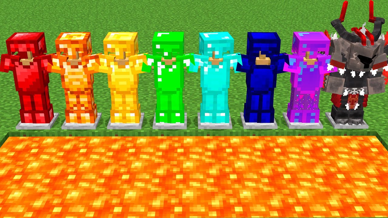 which minecraft armor is the strongest under lava? - YouTube