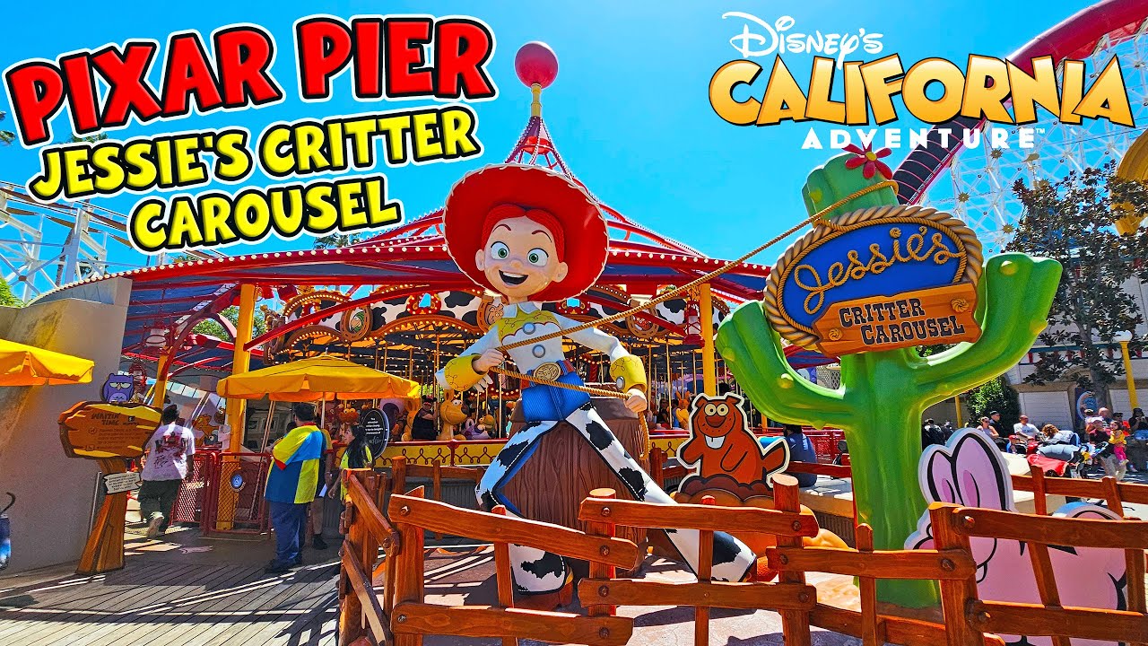 Jessie's Critter Carousel On Ride at Pixar Pier, Disney California ...