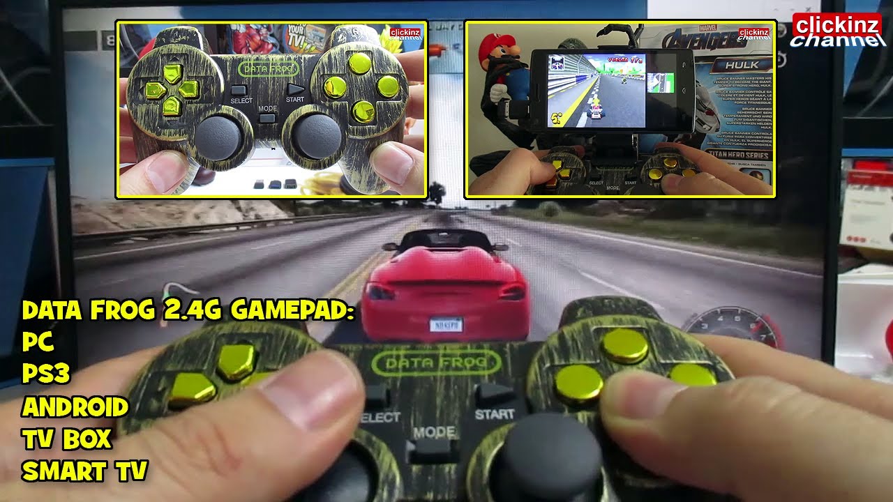 Data Frog Wireless Gamepad Inalámbrico 2.4G PC PS3 Android Smart TV Box ...