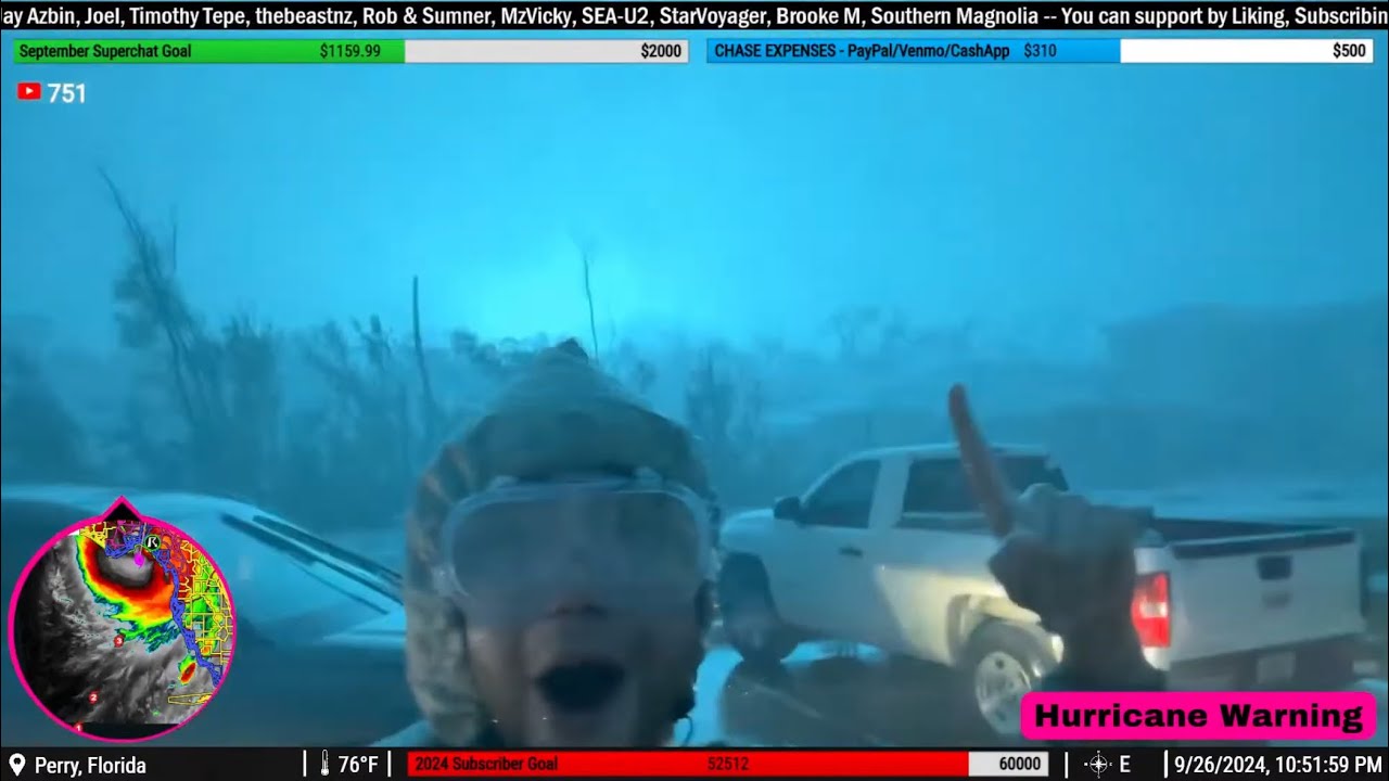 MAJOR HURRICANE HELENE LANDFALL in Perry, Florida (9/26/24) - LIVE AS ...