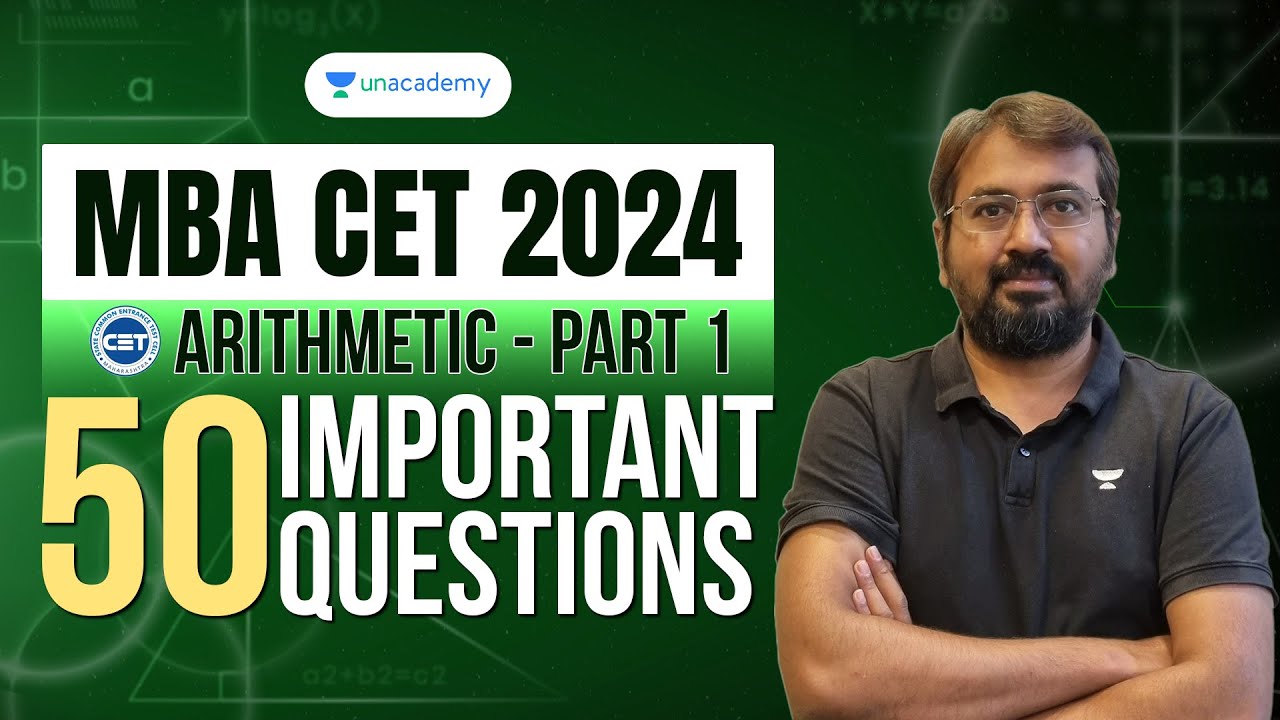 MBA CET 2024 | Arithmetic | 50 Important Questions | Part -01 | Ronak ...