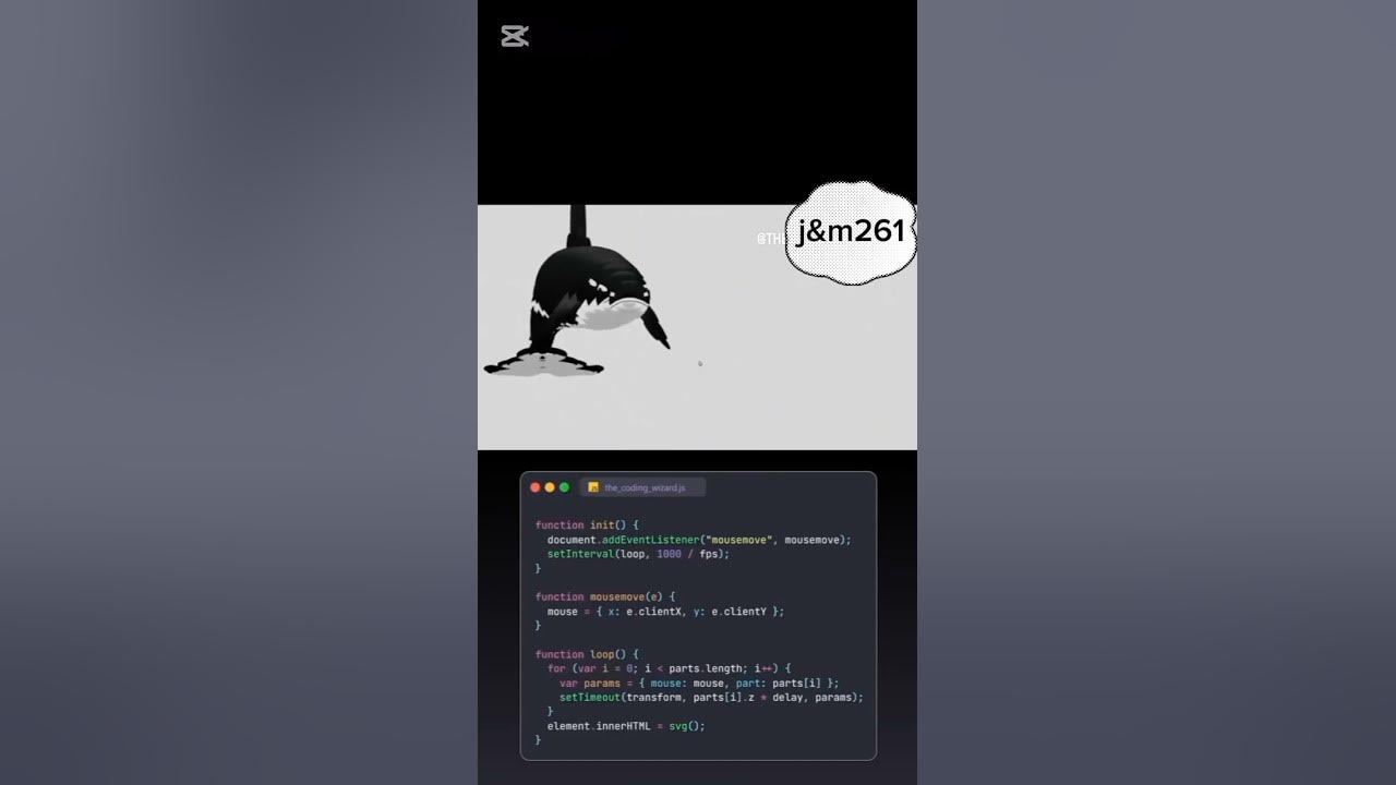 Whale Animation That Follows Your Mouse | HTML, CSS & JavaScript #codingforbeginners #codingfun ...