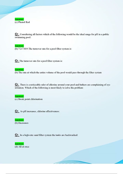 CERTIFIED POOL OPERATOR EXAM 100 CORRECT QUESTIONS AND VERIFIED ANSWERS GRADE A 2024 2025 UPDATE ...