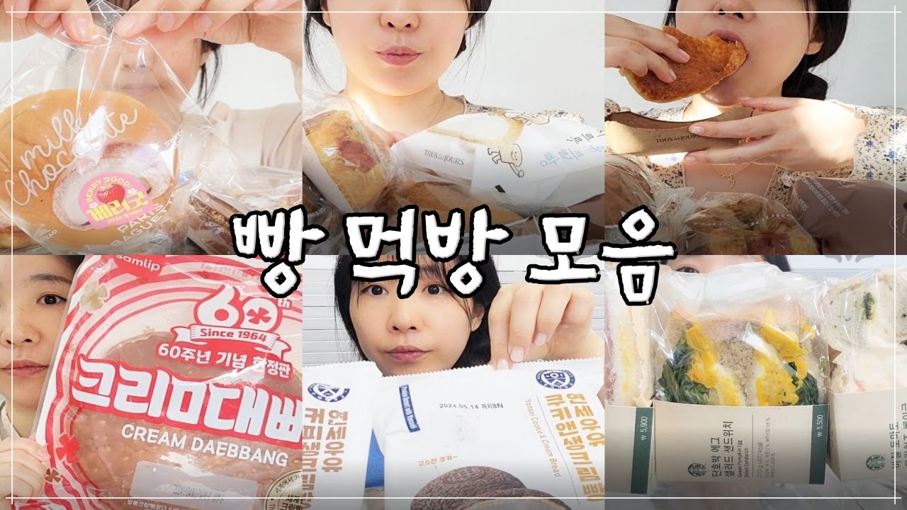 빵먹방 빵 먹방 모음 먹방 브이로그 파리바게트 뚜레쥬르 연세우유 생크림빵 크림대빵 스탁버스 샌드위치 먹방 Mukbang Asmr 빵순이 브이로그 빵