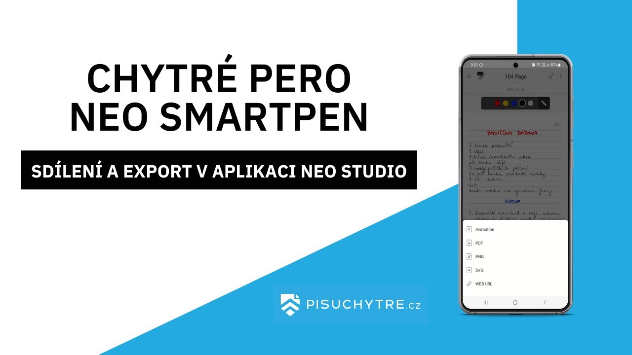 Sdílení a export v aplikaci Neo Studio | Pero Neo Smartpen z PíšuChytře ...