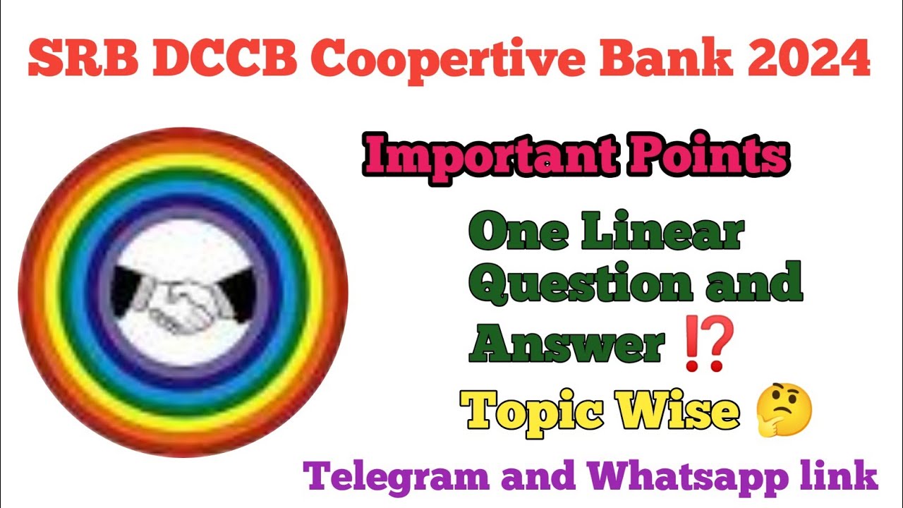 SRB DCCB Coopertive Bank Important Points one line Question 📚 #srb # ...