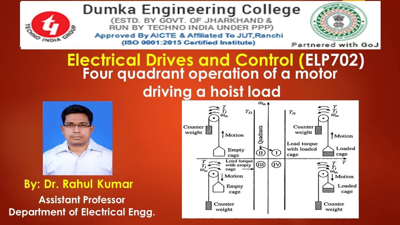 Four quadrant operation of a motor driving a hoist load|Electrical ...