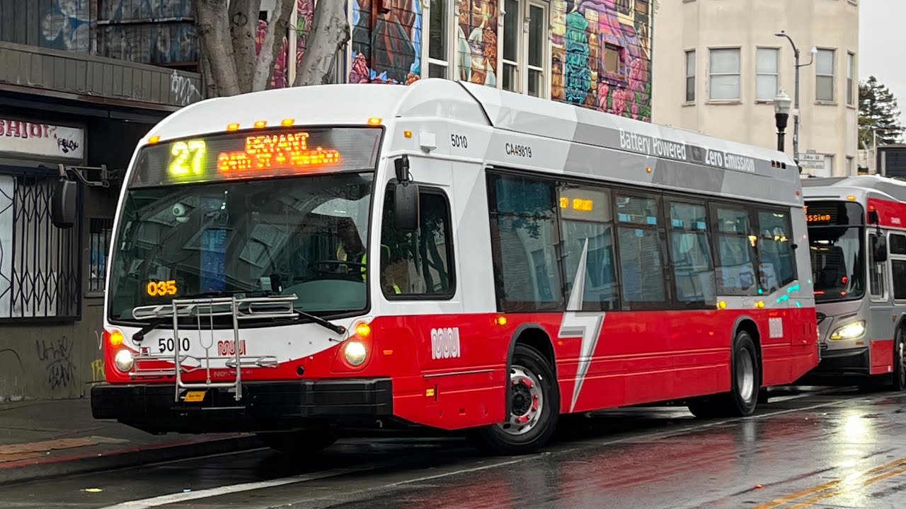 ⁴ᴷ⁶⁰ NEW BUS | SF MUNI 2022 Nova Bus LFSe+ #5010 on 27 Bryant - YouTube
