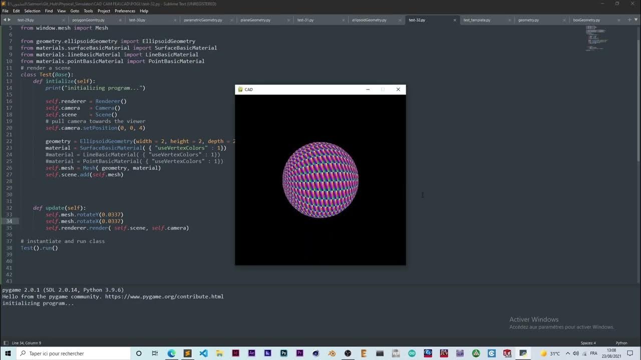 Rendring a Sphere using PyopenGL - YouTube
