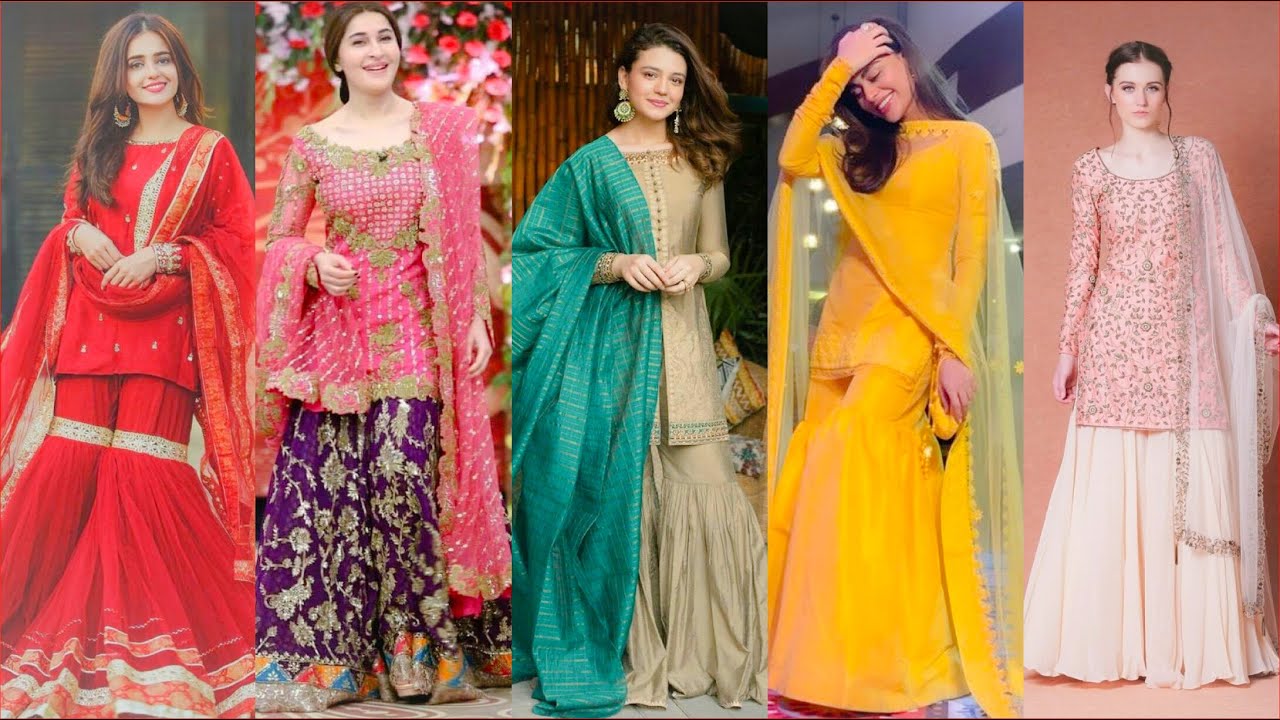 40+beautiful and decent sharara designs with color combination for ...