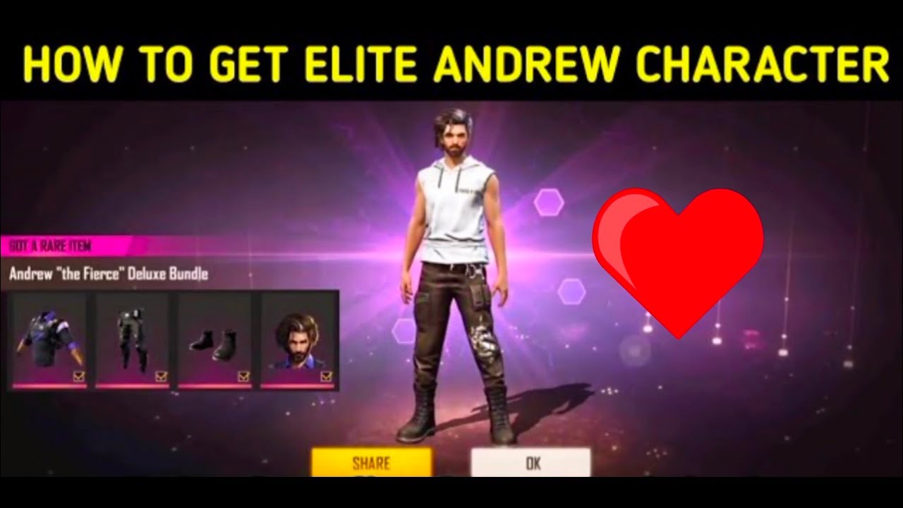 HOW TO GET ELITE ANDREW CHARACTER FREE FIRE | HOW TO COMPLETE ALL ...