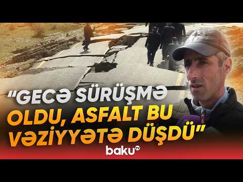 Qubada avtomobil yolu çökdü | 25 kəndlə əlaqə kəsildi - Baku TV