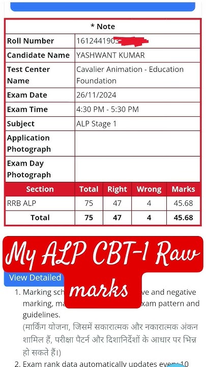 My ALP raw marks #alp #railway #marks #answerkey #alp_cutoff @SK_Jha_Sir - YouTube