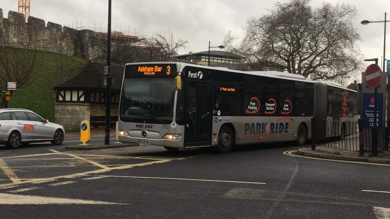 First York 11113 departs York Rail Station with a Route 3 service to ...