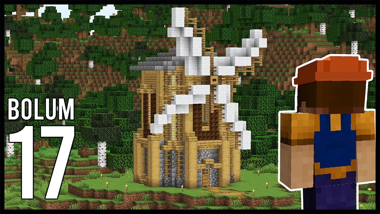 SPAWN'A YEL DEĞİRMENİ! | Minecraft: Modsuz Survival | S9 Bölüm 17 - YouTube