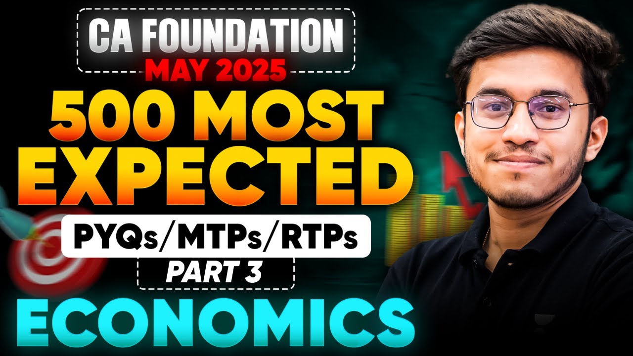 CA Foundation May'25 | 500 Most Expected PYQs/MTP/RTPS | Part 3 |Business Economics| Aditya ...