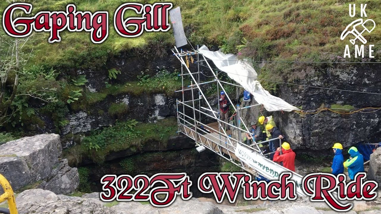 Riding The 322ft Winch Down Gaping Gill Cave In Yorkshire + Cave Rescue ...