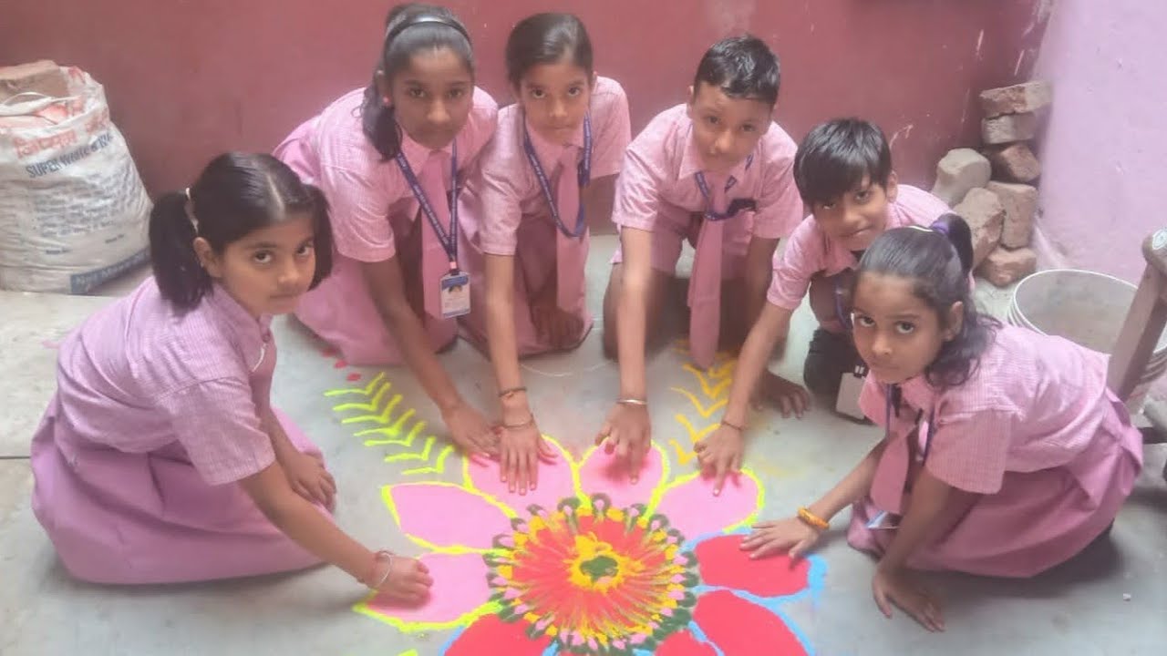 Rangoli Competition in our School | Students activity | Class 3rd and ...