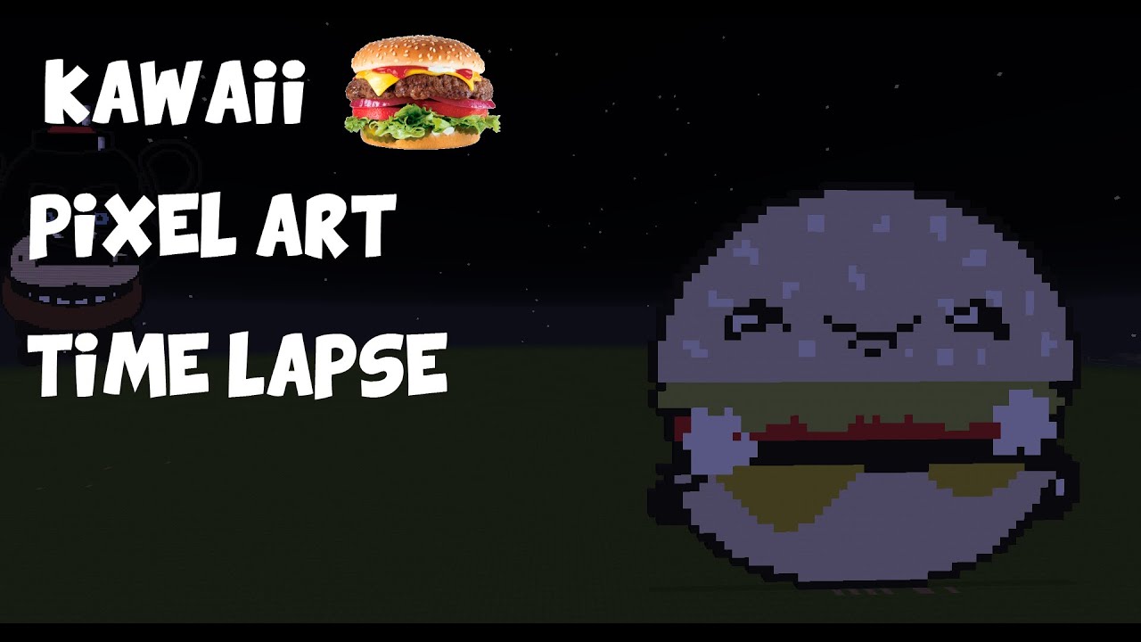 Minecraft Kawaii Burger Pixel Art Time Lapse - YouTube