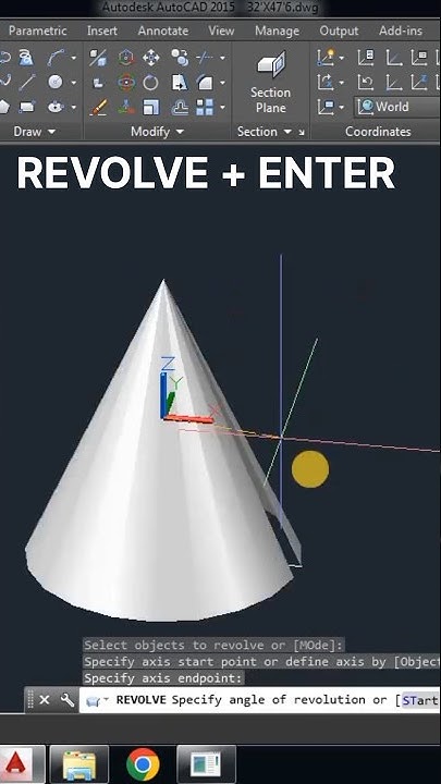 autocad 3d revolve command || smartwork with autocad #autocad #shorts # ...