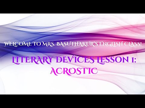 LITERARY DEVICES LESSON 1: Acrostic - YouTube