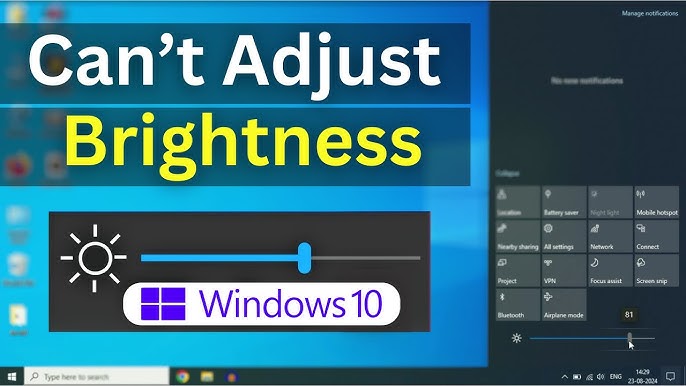 How To Adjust Screen Brightness In Windows 10 Tutorial
