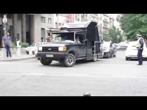 Pierce Brosnan on a set of  November Man in Belgrade