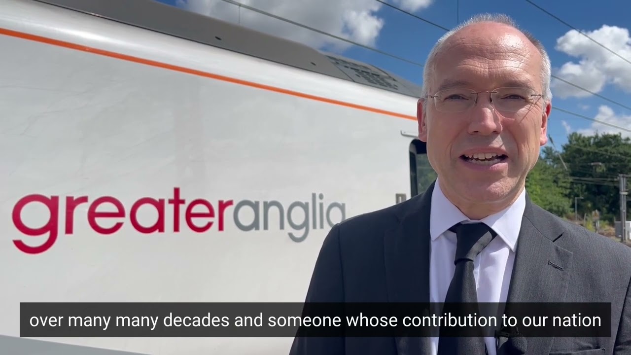 Greater Anglia's Jonathan Denby pays tribute to the Queen - YouTube