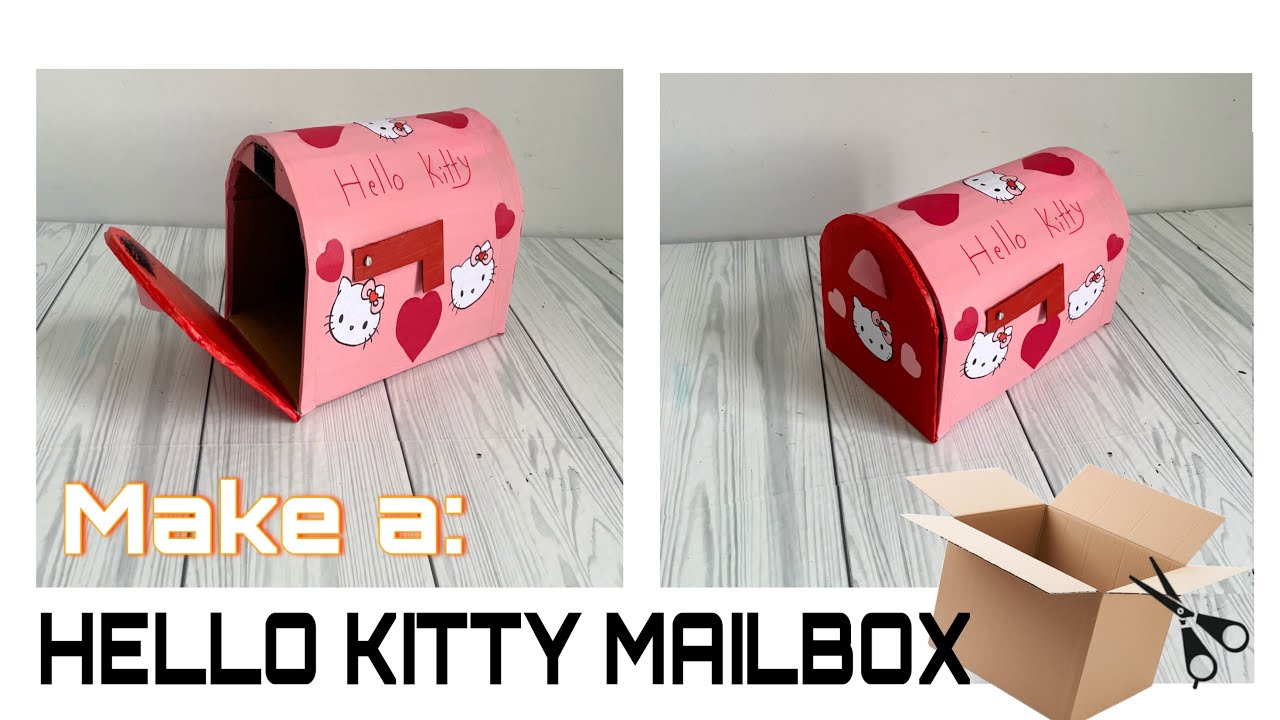 DIY | How to make a Hello Kitty mailbox for valentines - YouTube