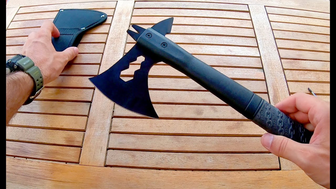 Topor Combat Tomahawk Axe Survival - YouTube
